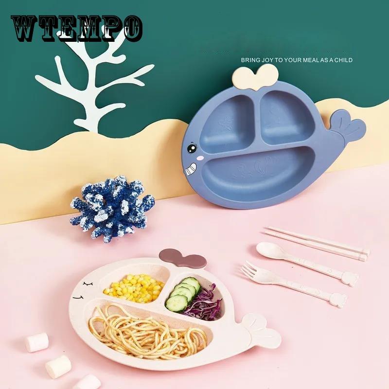 Buy Children's Dinner Plate Set Cute Cartoon Baby Tableware Shatter ...