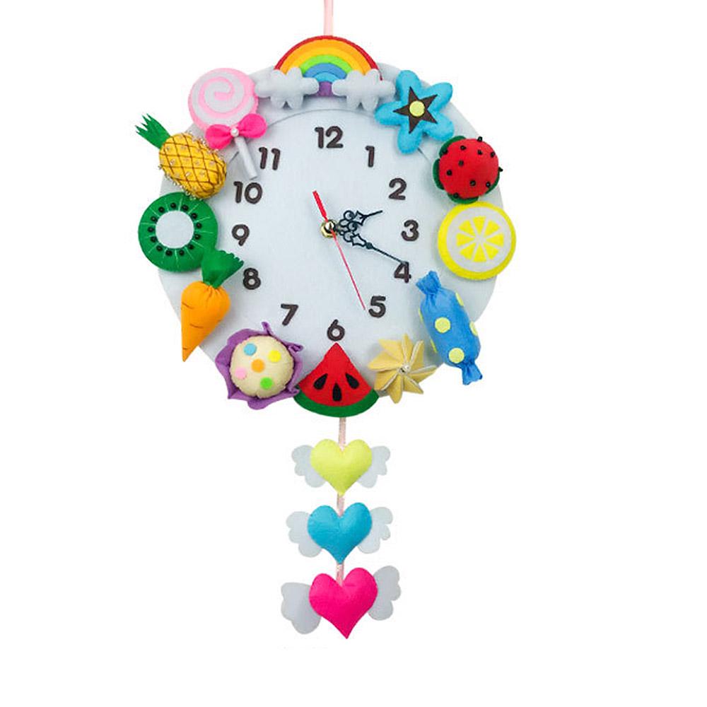 Buy DIY Toys Wall Clock Set Non-woven Handmade Fabric Home Hanging ...