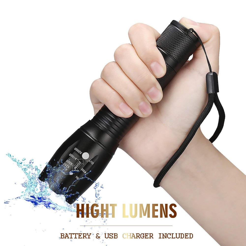 Buy Rechargeable Flashlight T6 Linterna Torch 5 Modes Waterproof Outdoor Camping Powerful Led ...