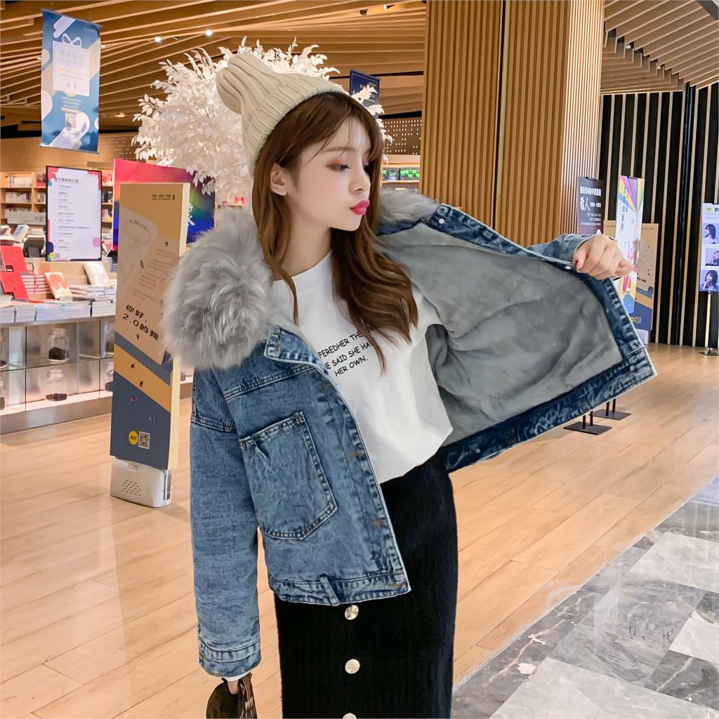 Buy Fashion Warm Winter Women Student Winter Autumn Coat Denim Jackets ...