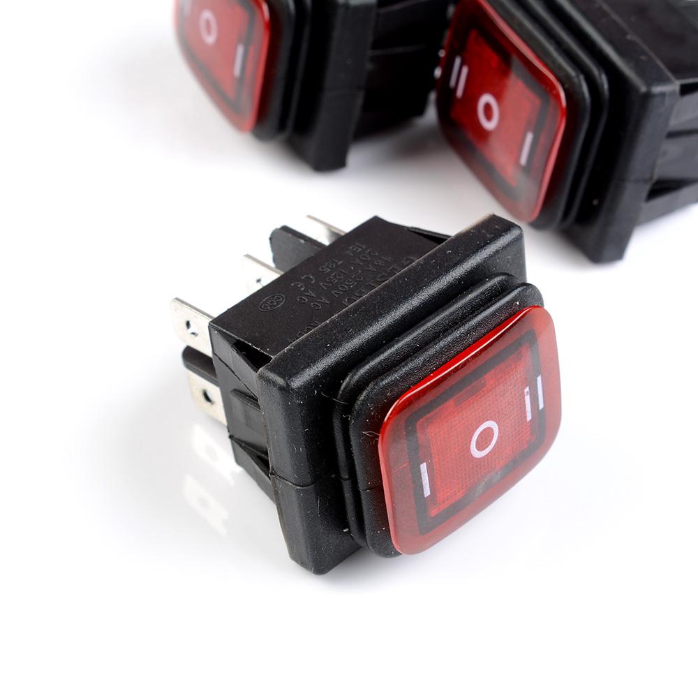 Buy 16A 250V Lighted 6 Pin Car Boat Rocker Switch 3 Position Switch ON ...