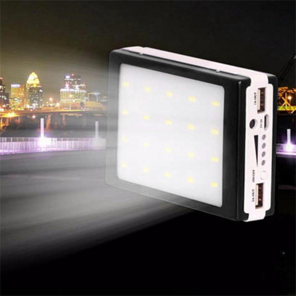 Solar LED Portable Dual USB Power Bank 5x18650 External Battery Charger ...