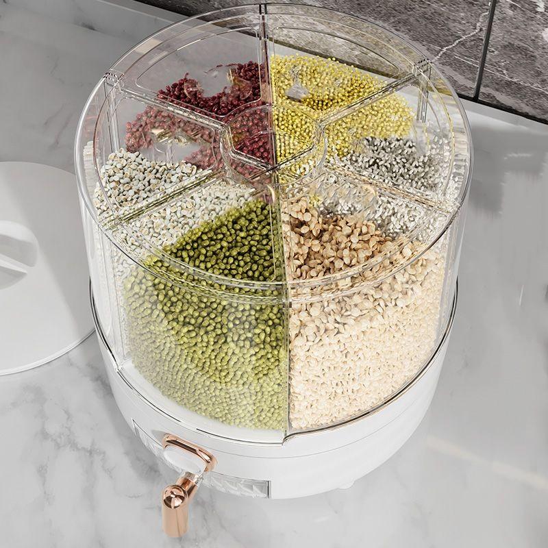 Cheap 360° Rotating Grains Storage Boxes Separated Sealed Cereal ...