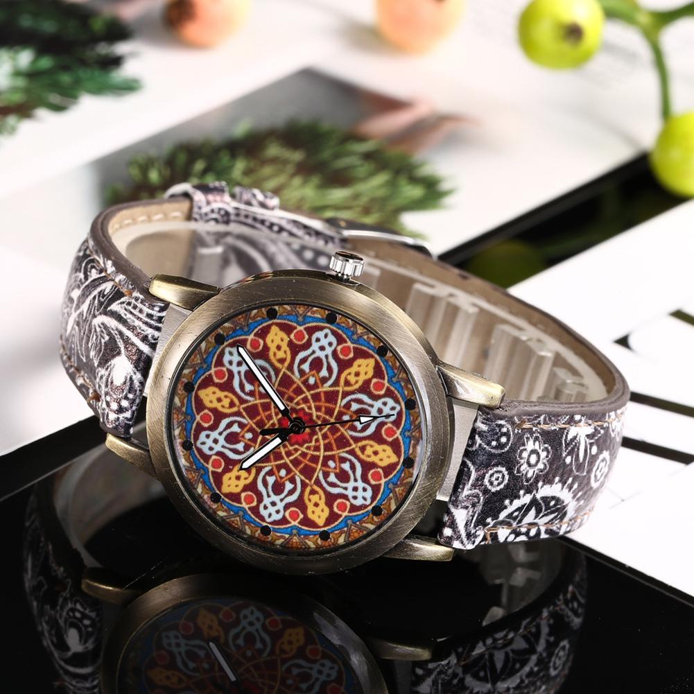 Buy Boom Watch Colorful Women Dial Flower Pattern Round Wrist Quartz ...