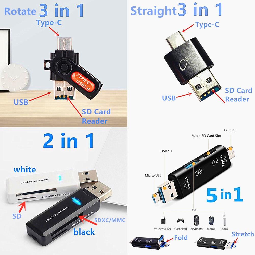 Buy 4 Style USB Type-C OTG Card Reader Flash Drive Reader TYPE-C ...
