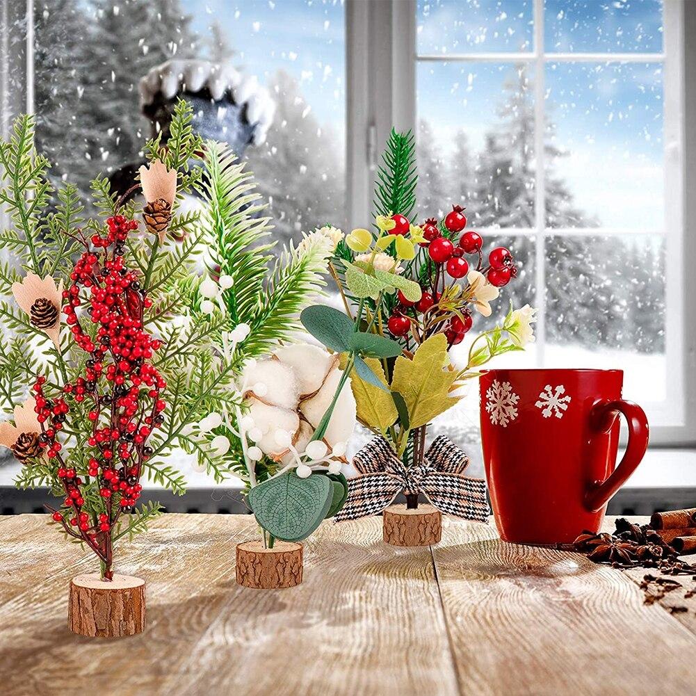 Buy Artificial Pine Tree Tabletop Christmas Ornament for Parties Homes ...