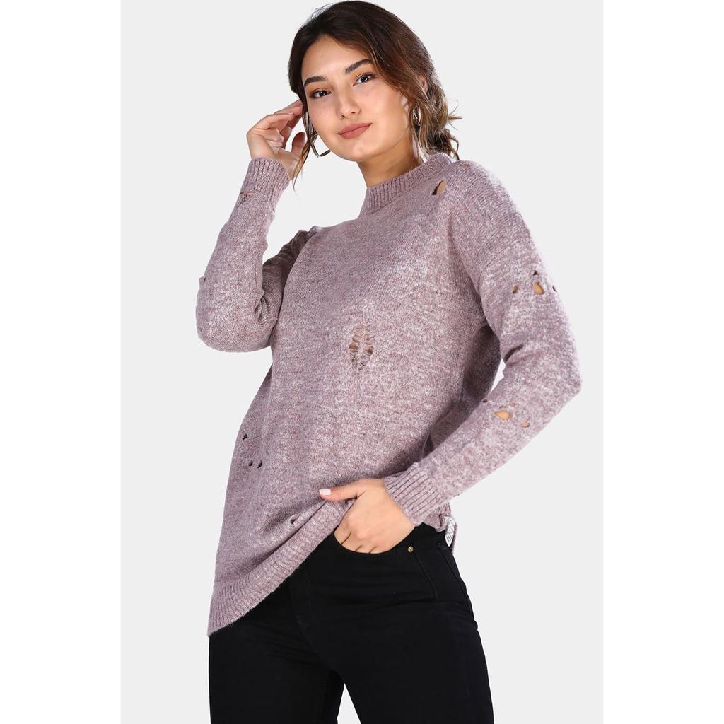 Buy Rose Women's Sweater With Torn Pattern at affordable prices — free ...