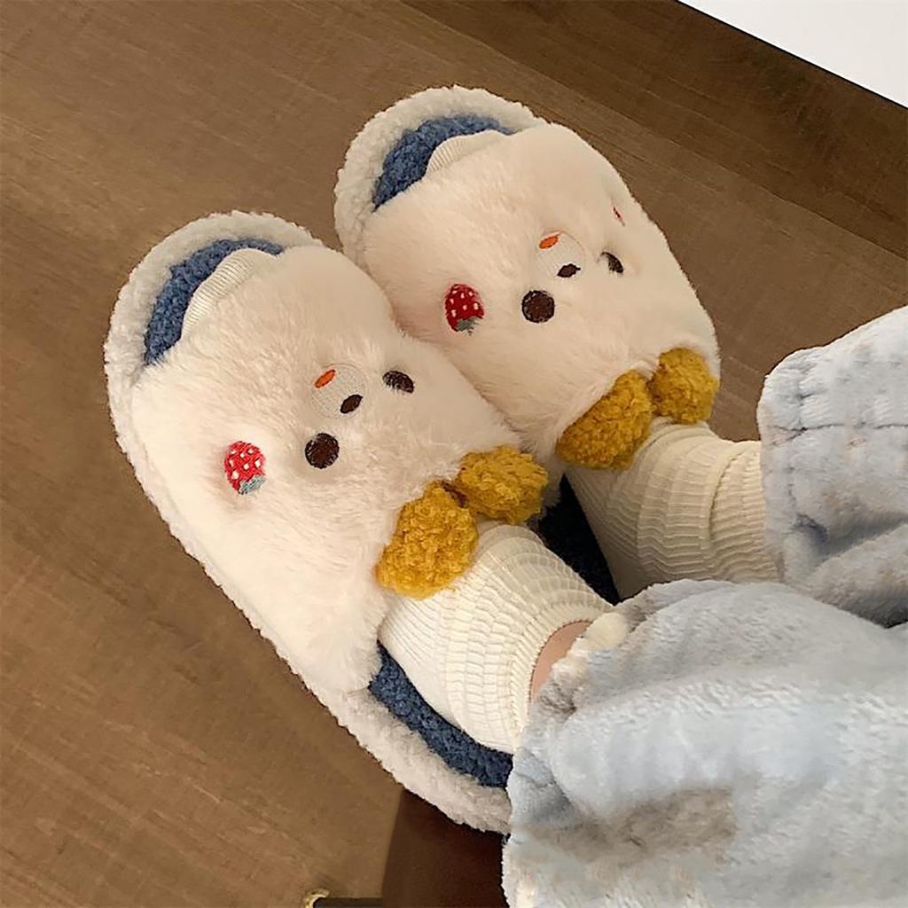 Buy Women's Cotton Slippers Warm Home Cute Soft Plush House Slippers at ...