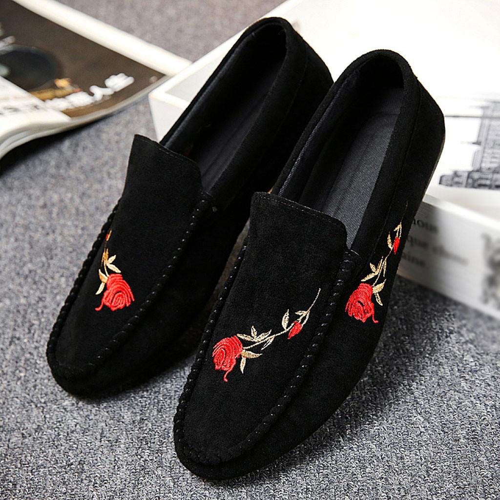 Satın alın Fashion Men's Casual Peas Shoes Wild Flock Shoes Comfortable ...