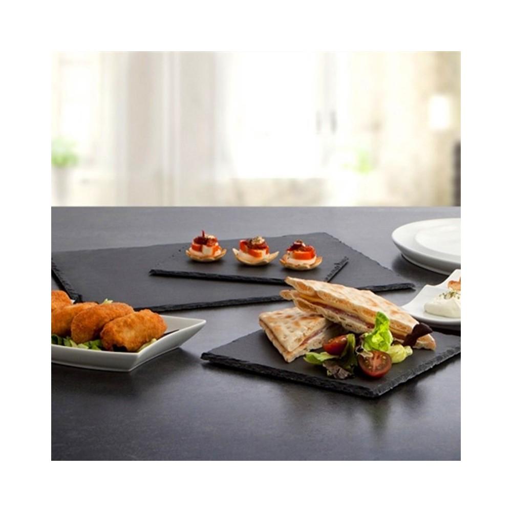 Buy Slate Stone Plate 25x25 Cm Capacity For Cold Hot Foods Aperitifs ...