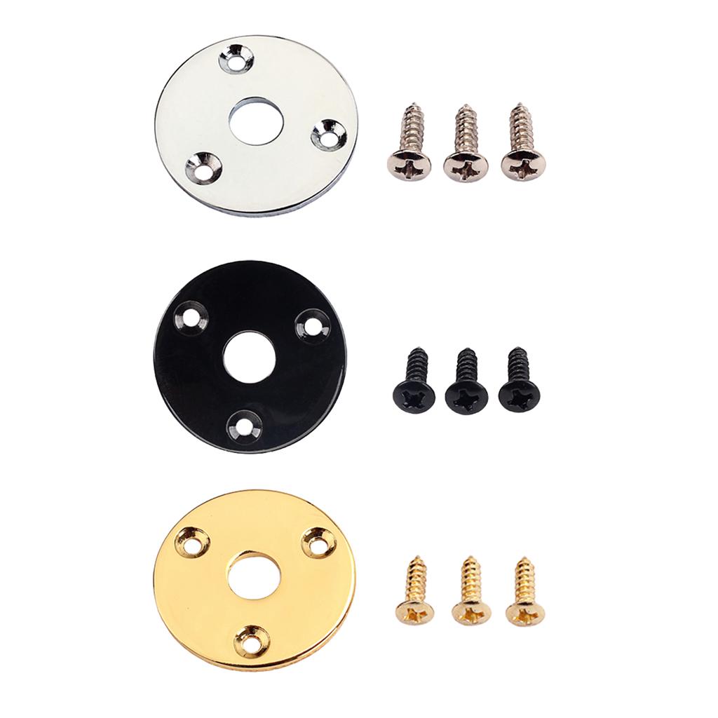 Metal Round Jack Plate Guitar Output Plug Socket for Bass Chrome uygun ...