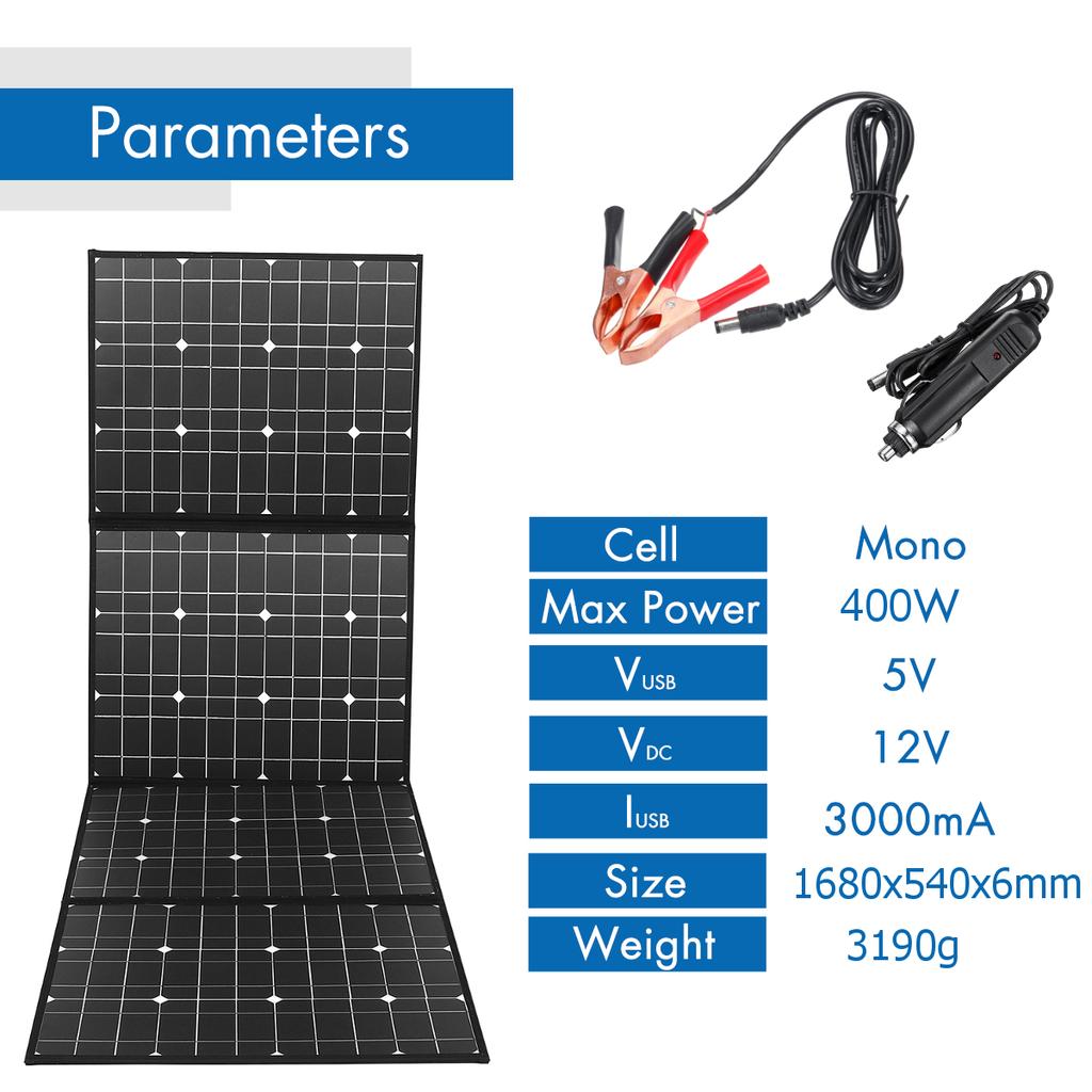 Buy 400W 18V Foldable Solar Panel 4Pcs Flexible Mono Monocrystalline 5V ...