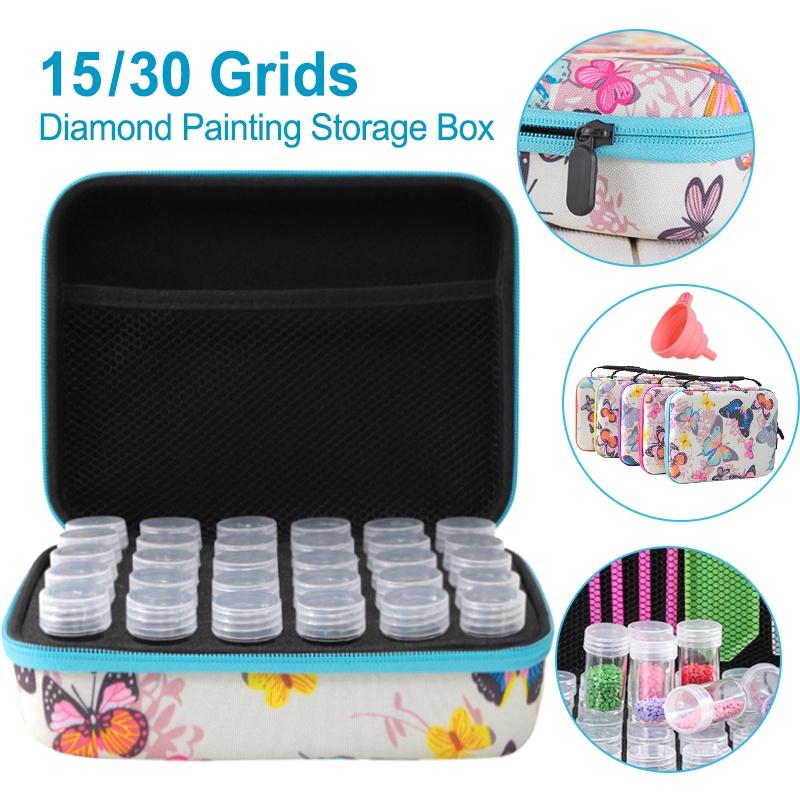 5D Diamond Painting Accessories Storage Box 15/30 Slot Beads Bottles ...