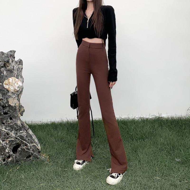 Buy 2021 Spring Women Split Wide Leg Pants Female Casual Fashion Autumn ...