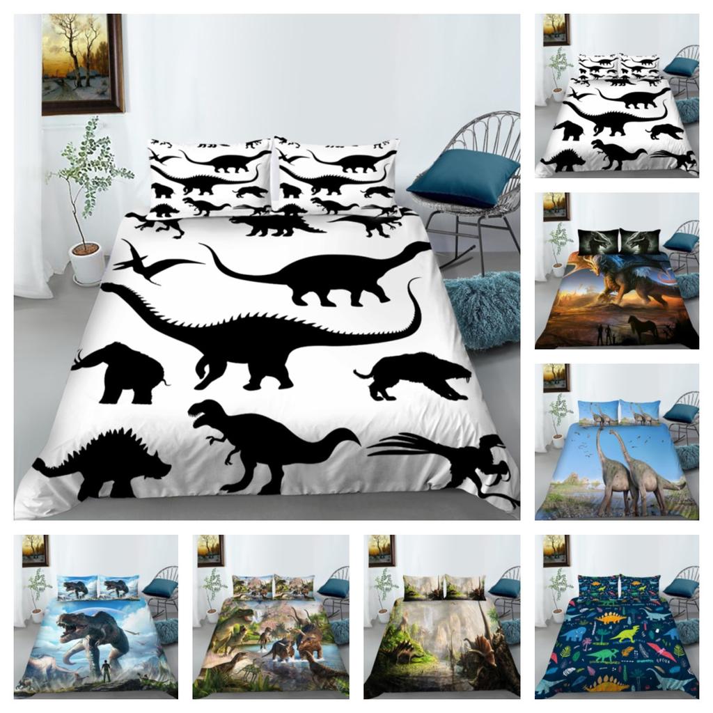 Buy Bedding Set 3D Dinosaur Print Bed Cover Pillowcase Comfortable ...
