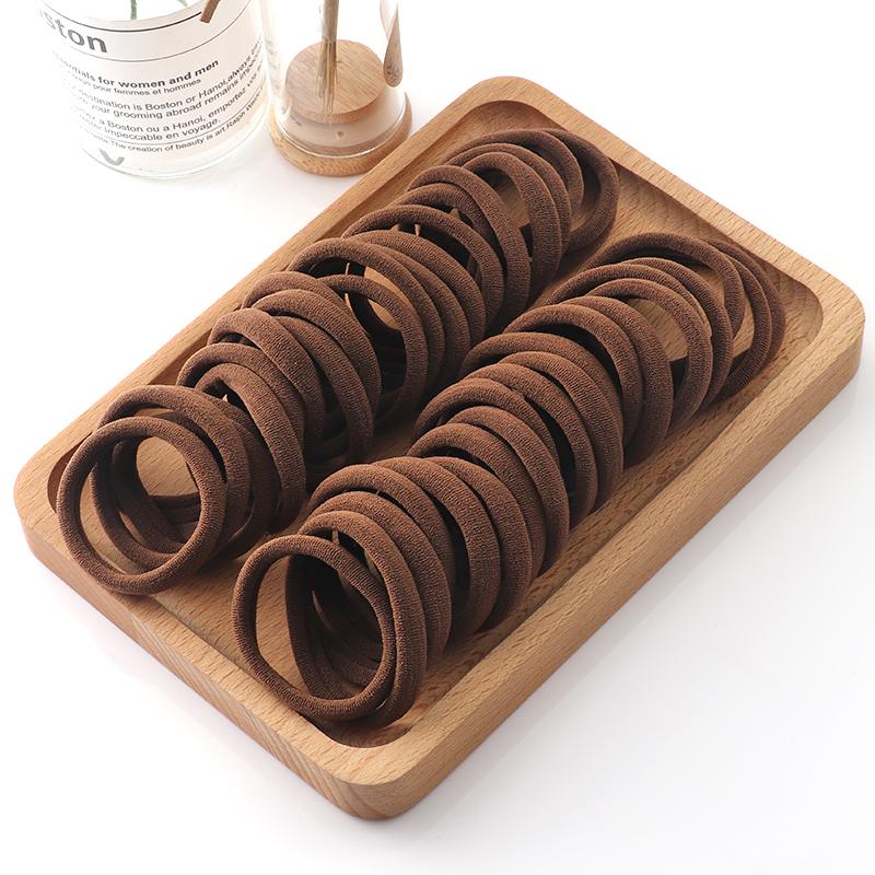 Buy 50pcs/set Girls Solid Color Big Rubber Band Gum Headwear Elastic ...