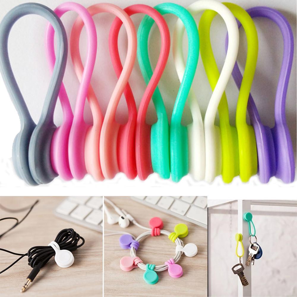Buy 8Pcs Multifunction Magnet Earphone Cord Winder Cable Clips For ...