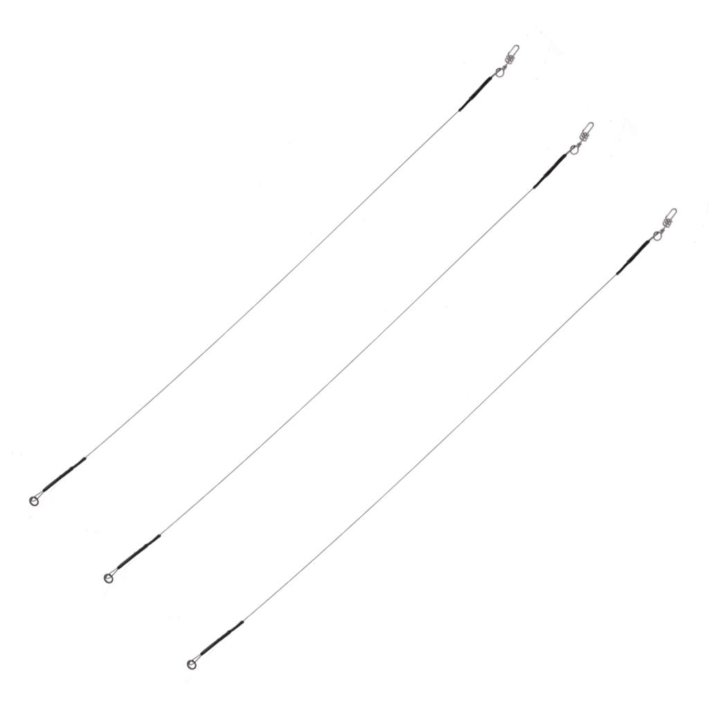 Buy 3Pcs Fishing Leaders Wire with Snap/Swivel Line Saltwater at ...
