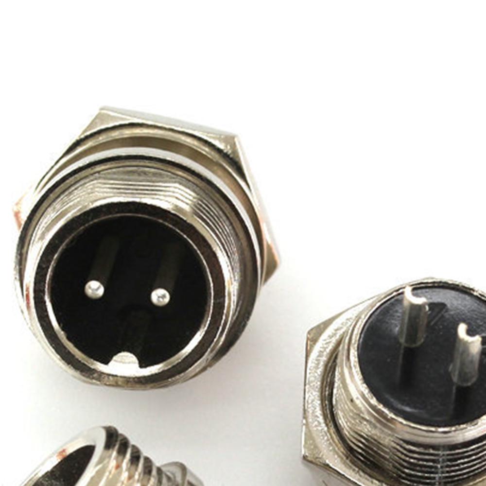 Buy 3 × Aviation Plug 2 Core Male + Female Panel Metal Connector 12mm ...