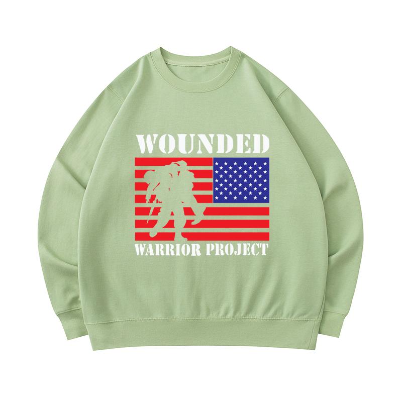 Buy Men's 300 GSM 100% Cotton Sweatshirt Wounded Warrior Project Us ...