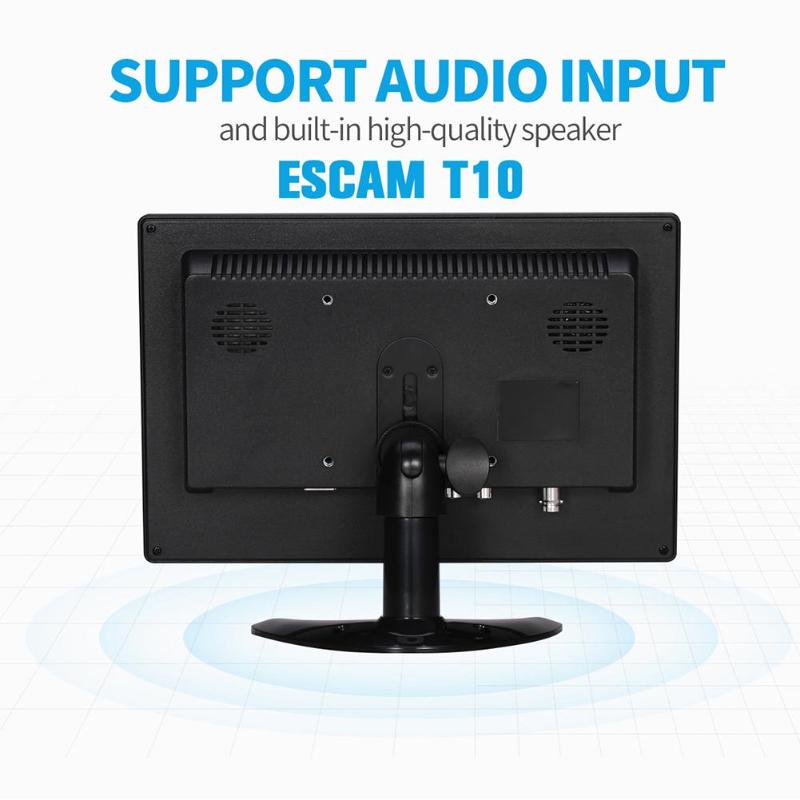Buy ESCAM T10 10 Inch TFT LCD 1024x600 Monitor PC CCTV Security Camera ...