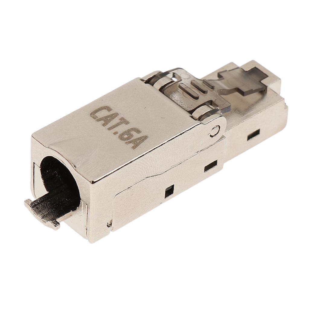 Buy 4 Pieces CAT6A Network Connector Modular Plugs Shielded Connectors ...