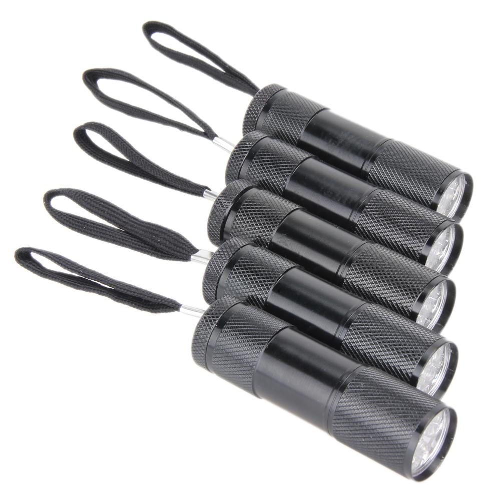 Buy 9 LED Mini Aluminum UV Ultra Violet Flashlight Blacklight Torch ...