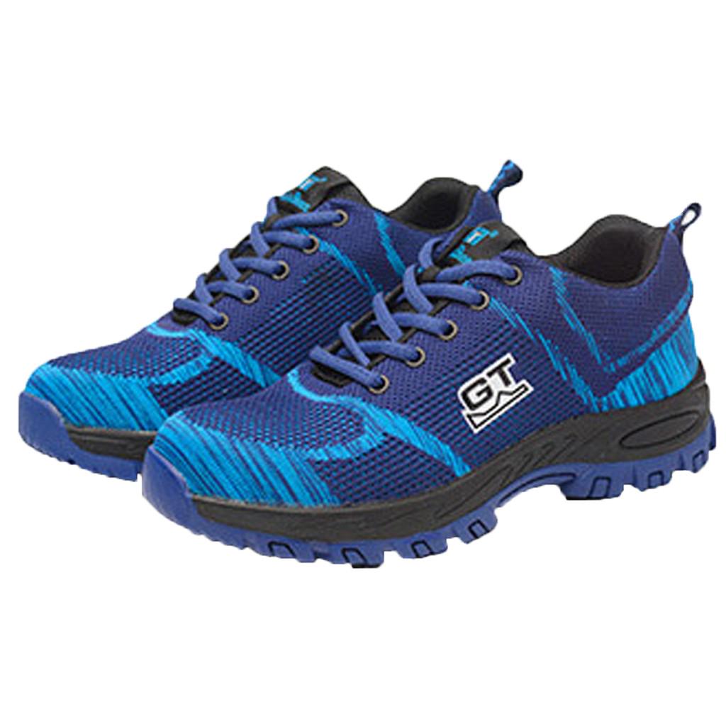 Buy Men Summer Breathable Flying Woven Mesh Safety Shoes Steel Toe Cap ...