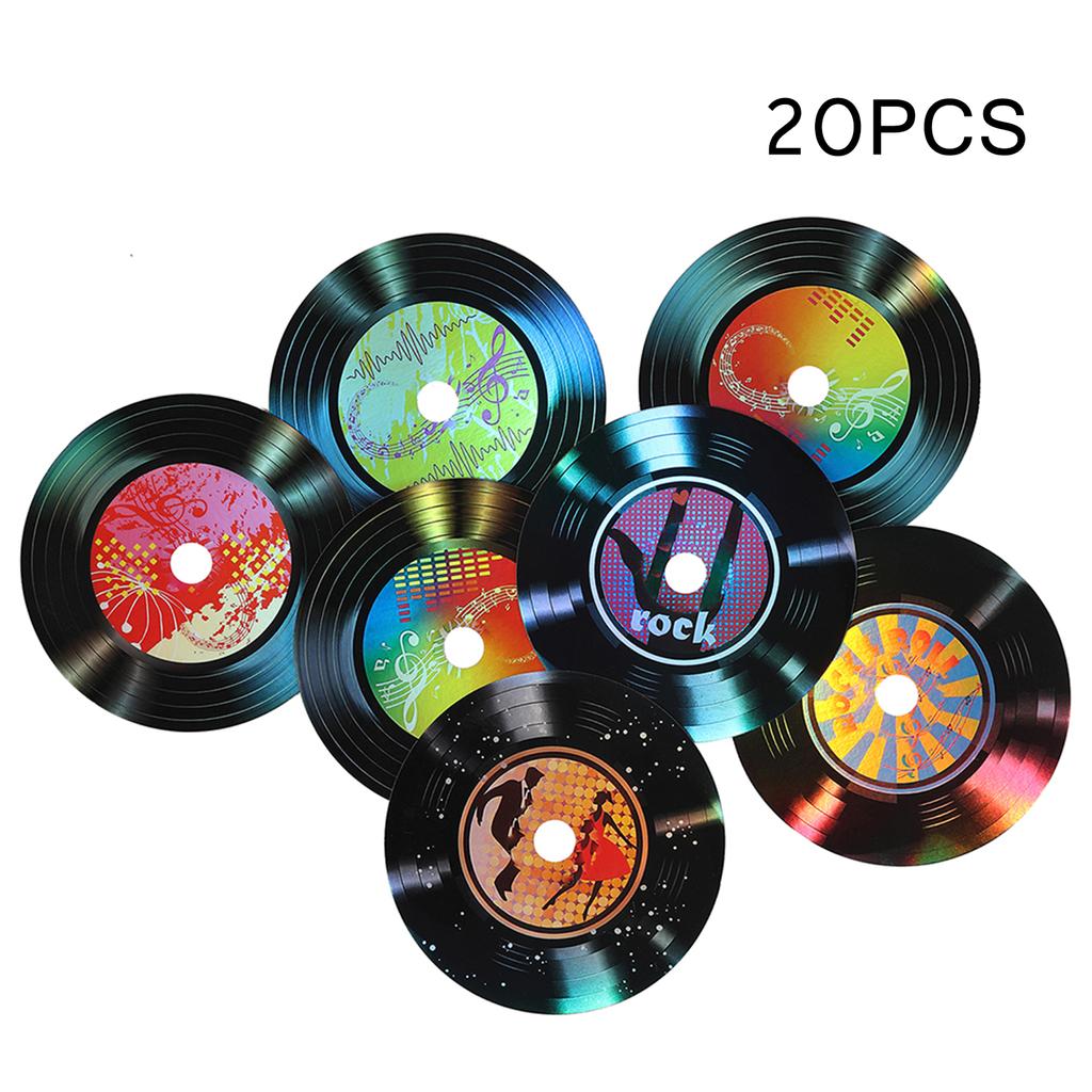 Buy 20pcs 6 inch Paper Records Colorful Cut-Out Wall Decor for 50 s ...