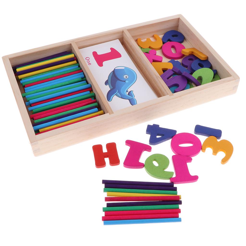 Wooden Arithmetic Box Math Mathematics Educational Toy Counting Stick ...