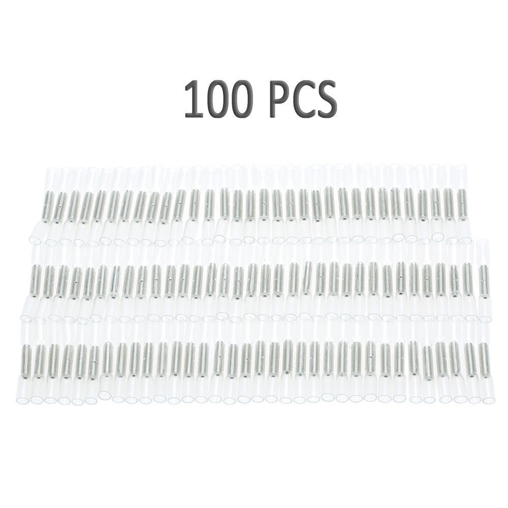 Buy 100 PCS 26-24 AWG Insulated Heat Shrink Butt Connectors Waterproof ...