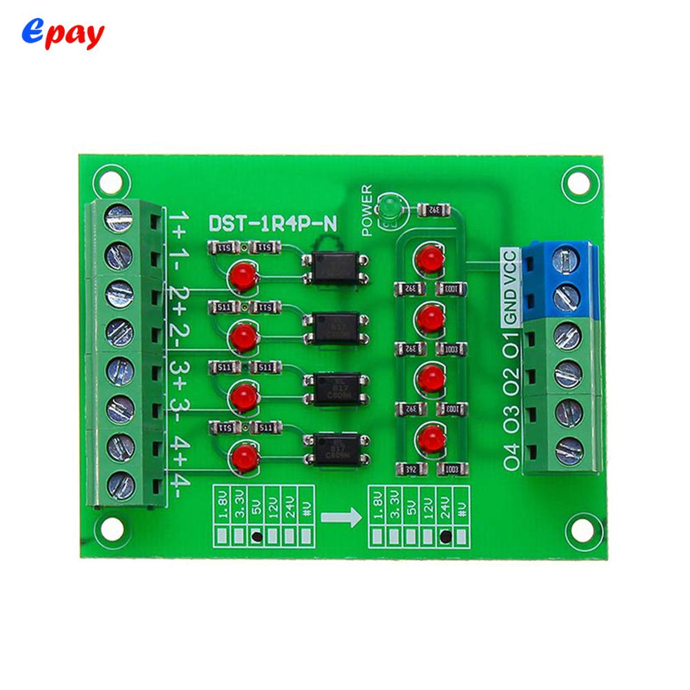 Buy Good Quality 5V To 24V 4 Channel Optocoupler Isolation Board ...
