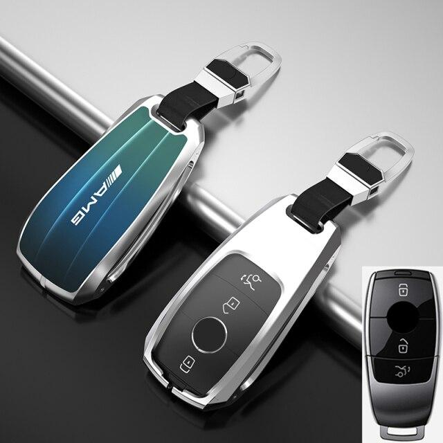 Buy Glass Metal Car Key Case Remote Cover Shell Holder Fob for Mercedes ...