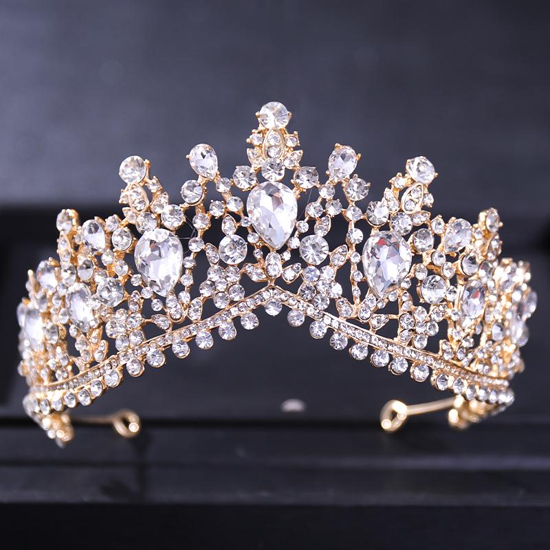 Buy Baroque Crystal Water Drop Crowns And Tiaras Vintage Rhinestone ...