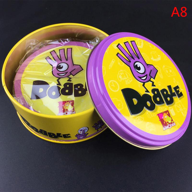 Buy Dobble Spot It Card Game Toy Iron Box 55 Cards Sport Hip Kids Board ...