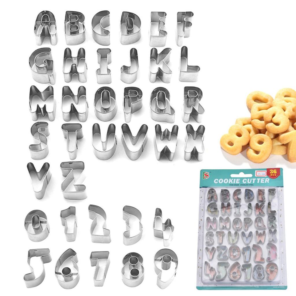 Buy EEEH Handmade DIY Alphanumeric Biscuit Mold Stainless Steel Tool ...