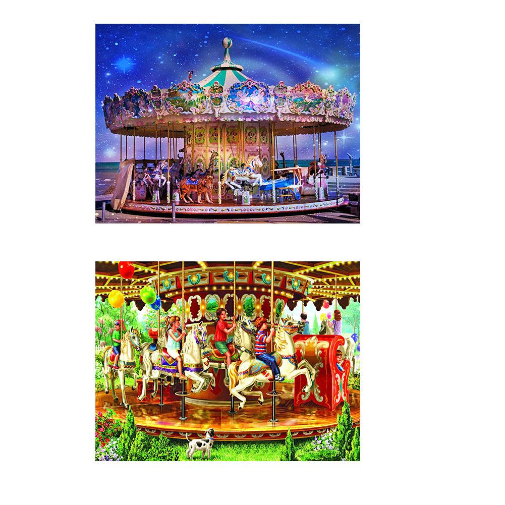 Buy 5D DIY Carousel Full Square Drill Diamond Painting Kit Artwork ...