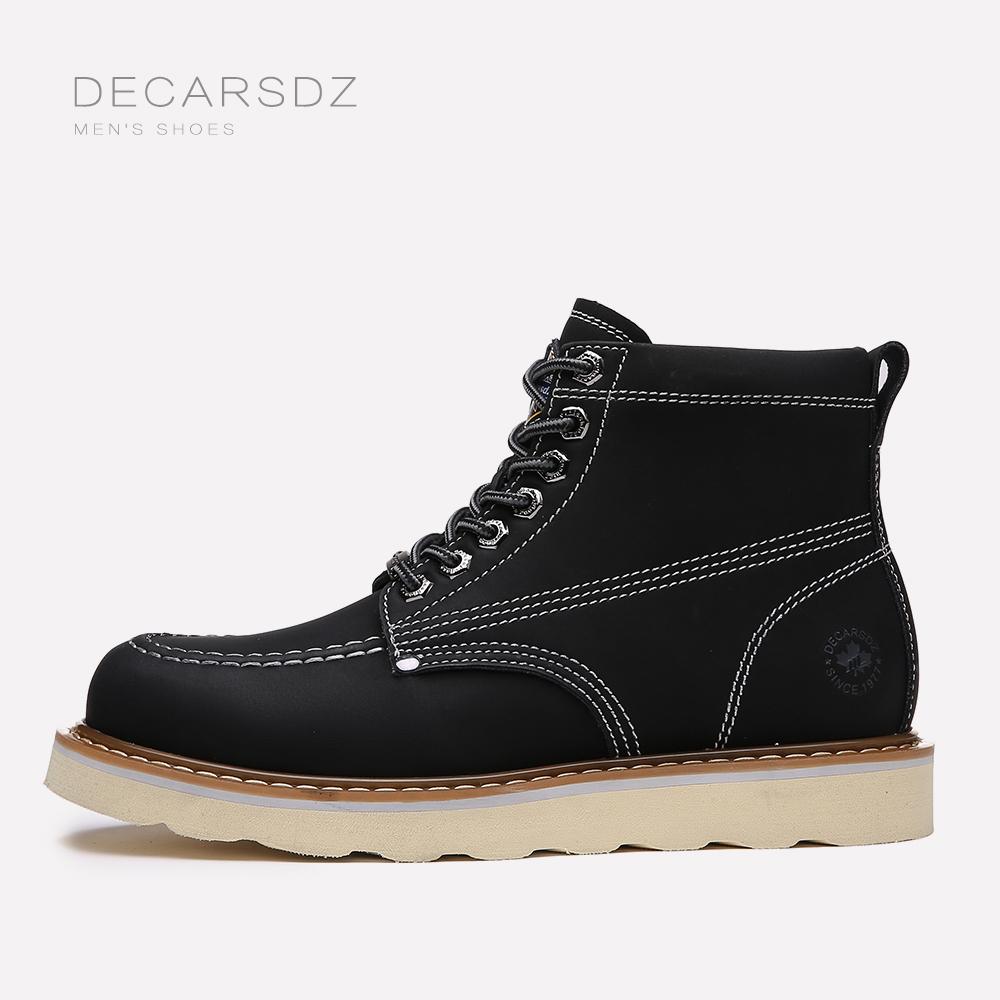 Buy DECARSDZ Luxury Genuine Leather Casual Classic Basic Men's boots ...