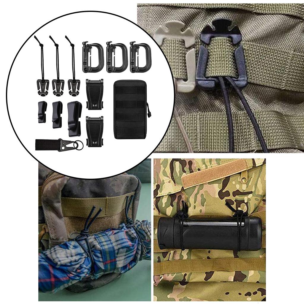 Buy 13Pcs Molle Attachments for Tactical Belt Webbing Key Ring DRing ...