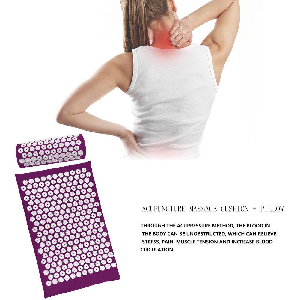 Buy Acupuncture Yoga Relieve Pain Stress Massage Spike Mat+Pillow with ...