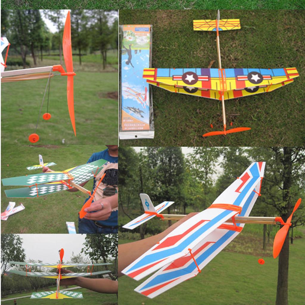 DIY Rubber Band Powered Plane for baby toys glider flying plane kids ...
