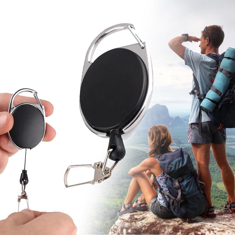 Buy Practical Tool Steel Retractable Key Ring Chain Recoil Belt Clip ...