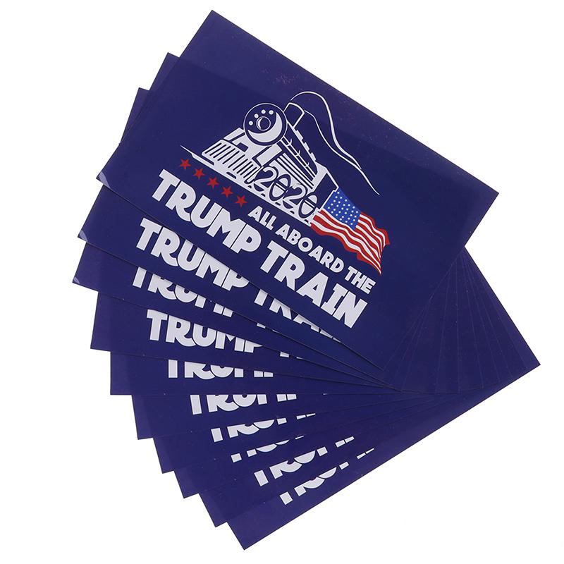 Buy 10Pcs/Set Blue Donald Trump Bumper Sticker 2020 All Aboard The ...