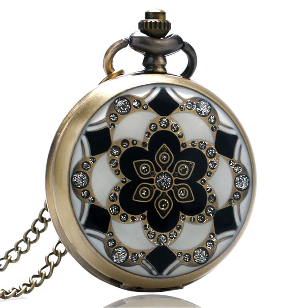 Buy Unique Pocket Watch, White Jade Crystal Rhinestone Quartz Pocket ...