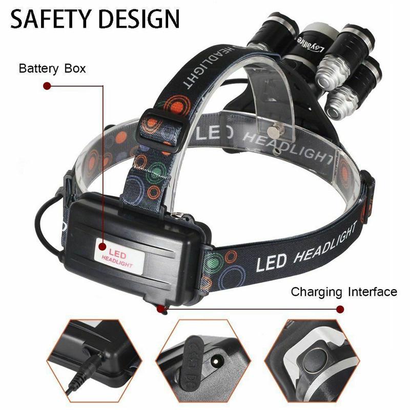 Cheap Super-bright 300000LM 5 X XM-L T6 LED Headlamp Headlight ...