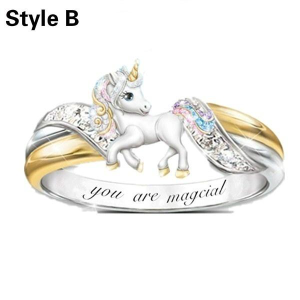 Buy Exquisite Creative Unicorn Rings Diamond Rings Fashion Accessories ...