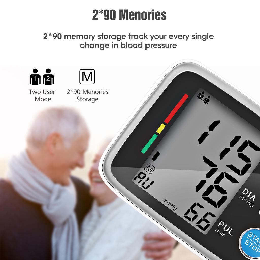 Portable Digital LCD Blood Pressure Monitor Heart Beat Rate Pulse Meter ...