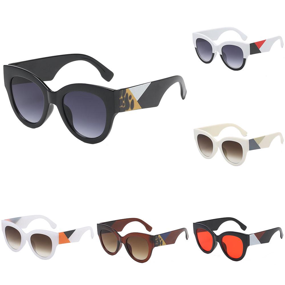 Buy Women Fashion Unisex Oval Shades Patchwork Sunglasses Integrated Uv