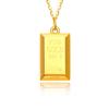 Buy Real 18K Gold Pendant Necklace Luxury Gold Bricks Design Pure AU750 ...