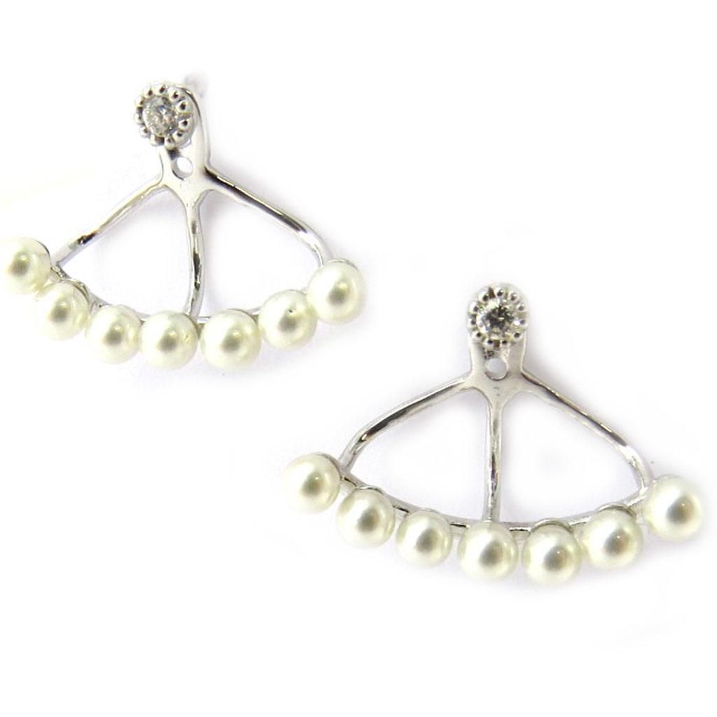 Les Trésors De Lily [M8711] - Boucles contours de lobes argent 'Perla ...